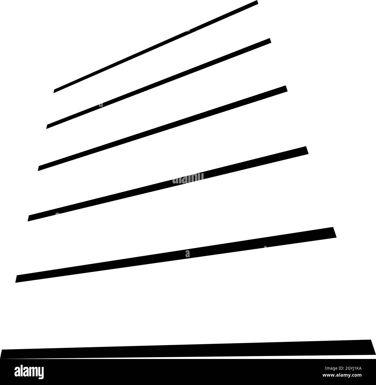 3D straight, parallel dynamic irregular lines, stripes element. Action ...