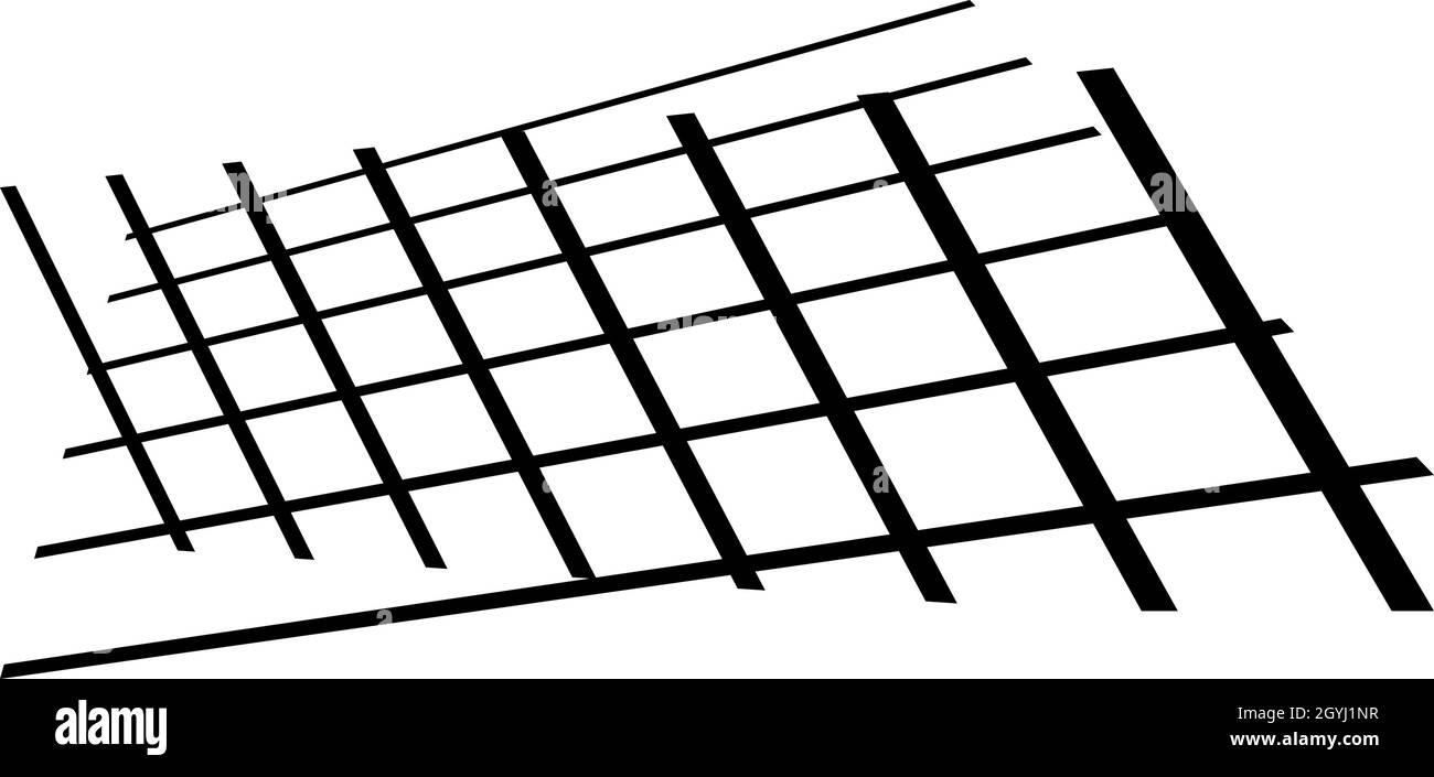 3d spatial grid, mesh, grating and lattice abstract geometric shape, element. Intersecting lines ...
