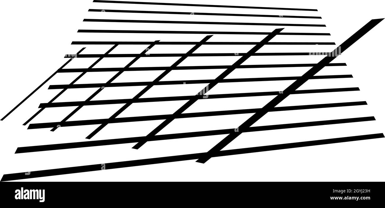 3d spatial grid, mesh, grating and lattice abstract geometric shape, element. Intersecting lines ...