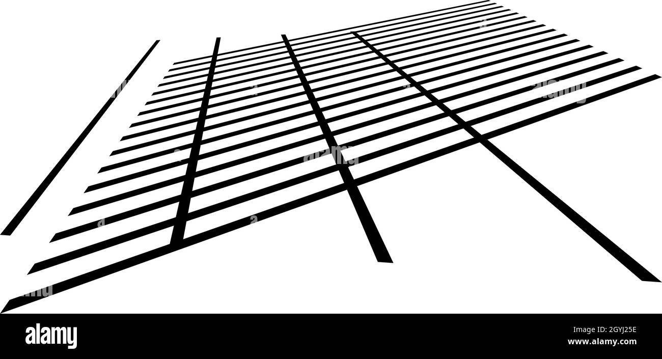 3d spatial grid, mesh, grating and lattice abstract geometric shape, element. Intersecting lines ...