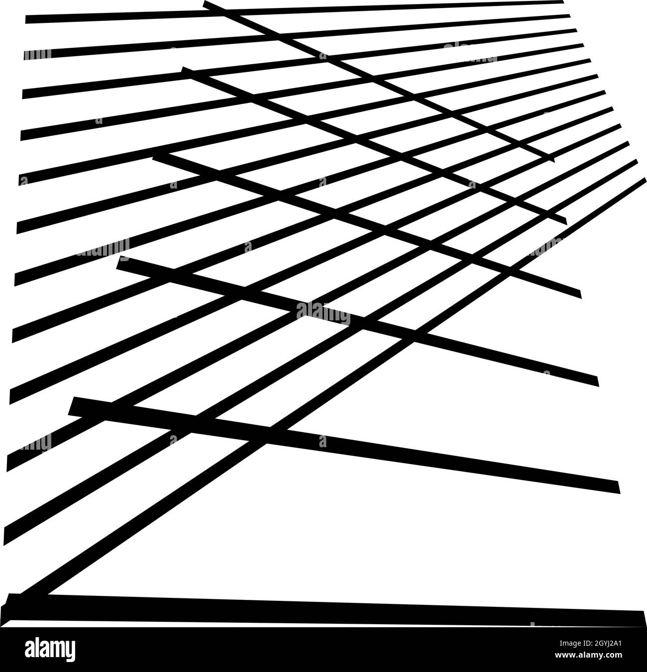 3d ,spatial grids, meshes. Interlace, interlocking, intersecting lines in perspective. Abstract ...