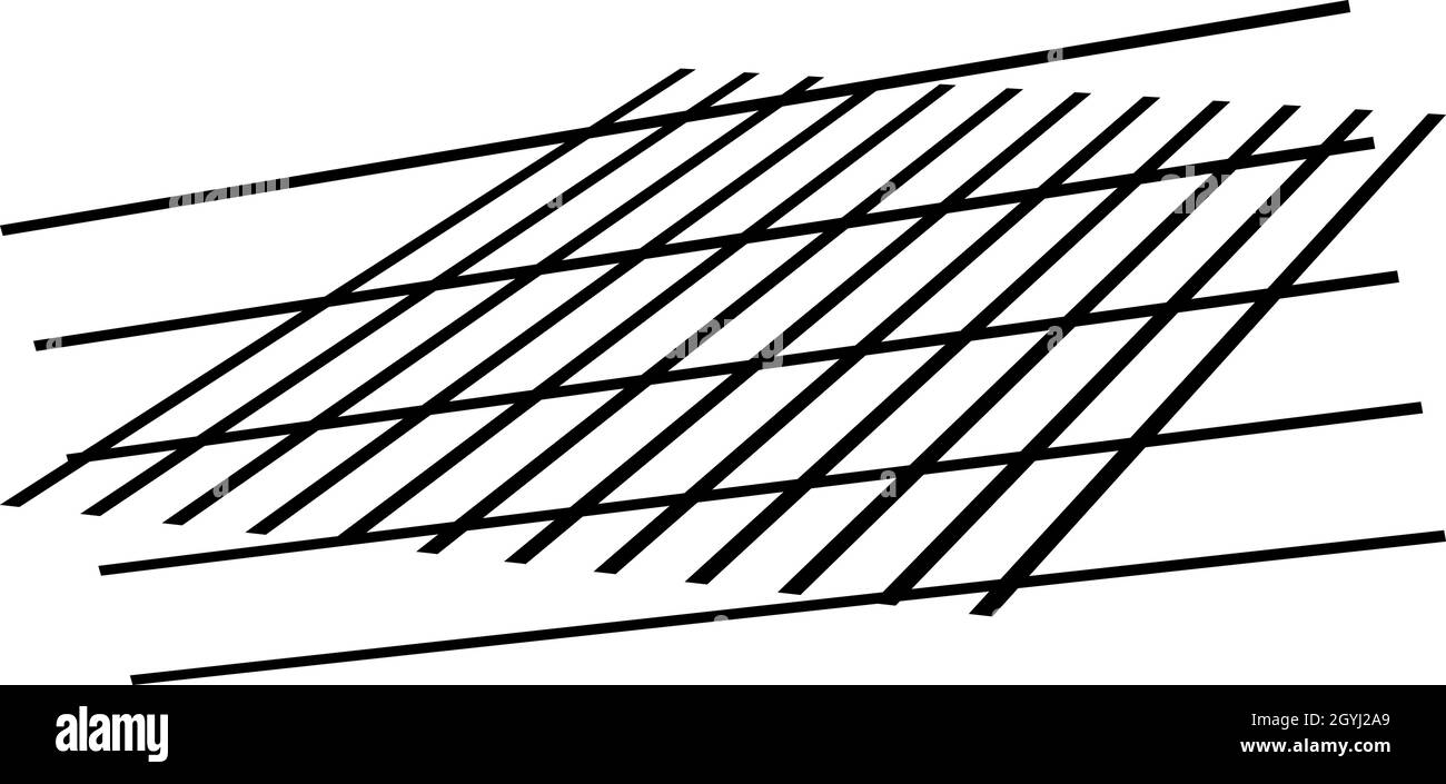 3d spatial grid, mesh, grating and lattice abstract geometric shape, element. Intersecting lines ...