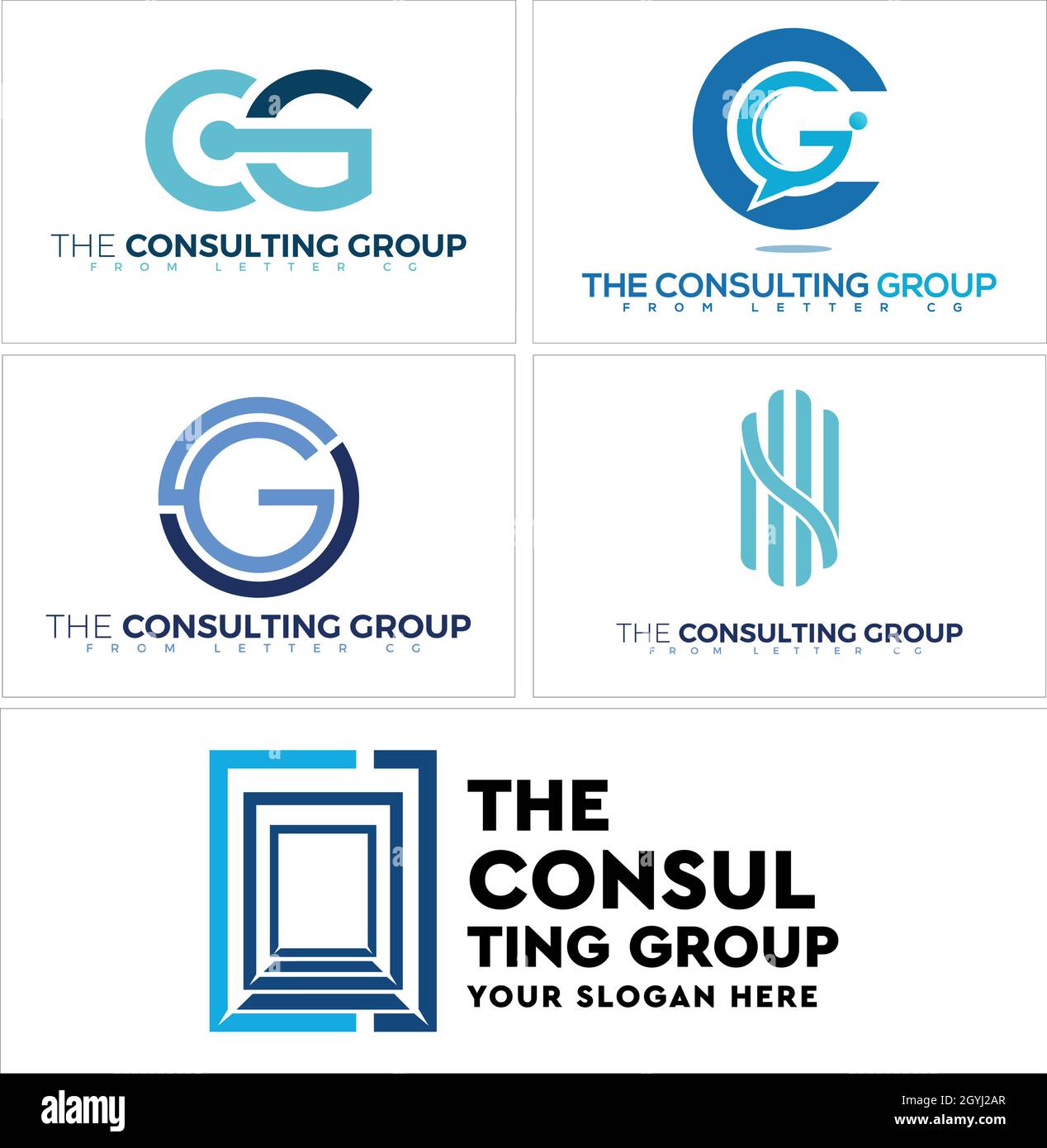 Set of initial letter consult business logo design Stock Vector Image ...