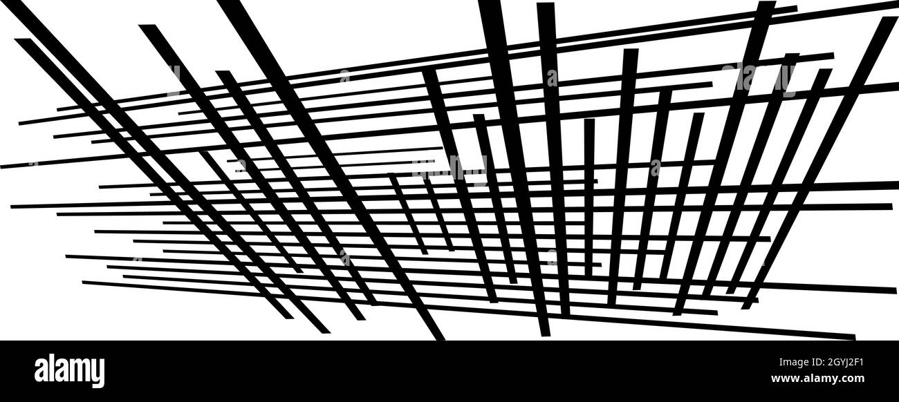 3d spatial grid, mesh, grating and lattice abstract geometric shape, element. Intersecting lines ...