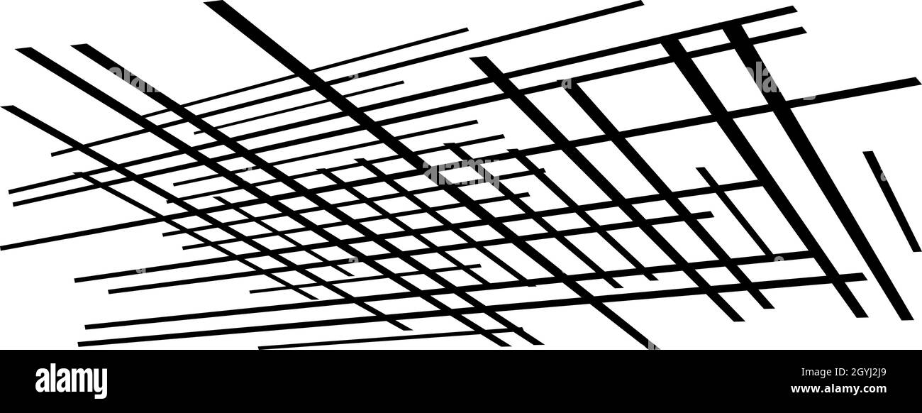 3d spatial grid, mesh, grating and lattice abstract geometric shape, element. Intersecting lines ...
