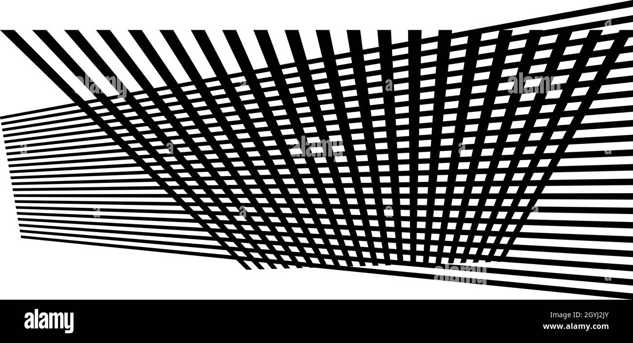 3d spatial grid, mesh, grating and lattice abstract geometric shape, element. Intersecting lines ...