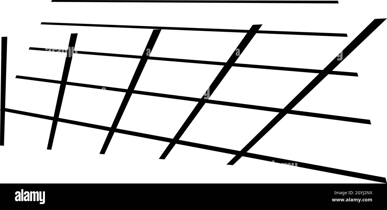 3d spatial grid, mesh, grating and lattice abstract geometric shape, element. Intersecting lines ...