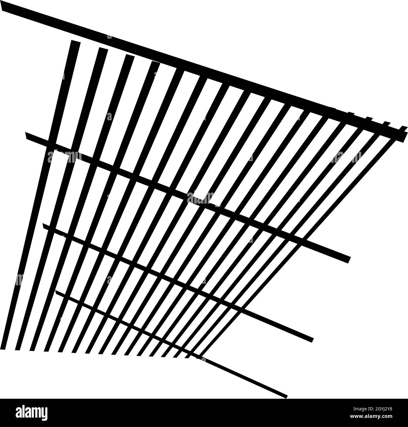 3d ,spatial grids, meshes. Interlace, interlocking, intersecting lines in perspective. Abstract ...