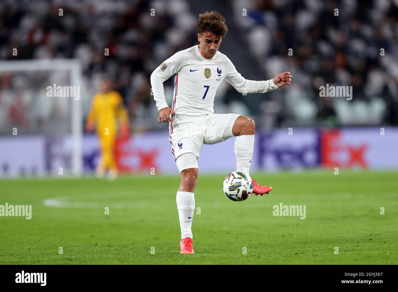 Antoine Griezmann of France controls the ball during the Uefa Nations ...