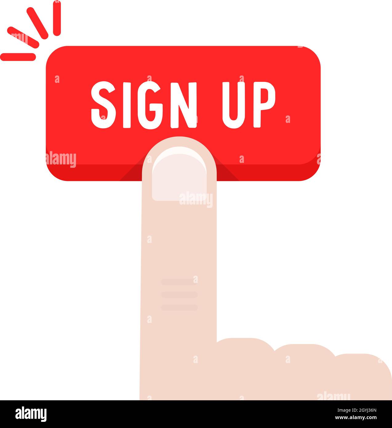 forefinger press on sign up button Stock Vector Image & Art - Alamy