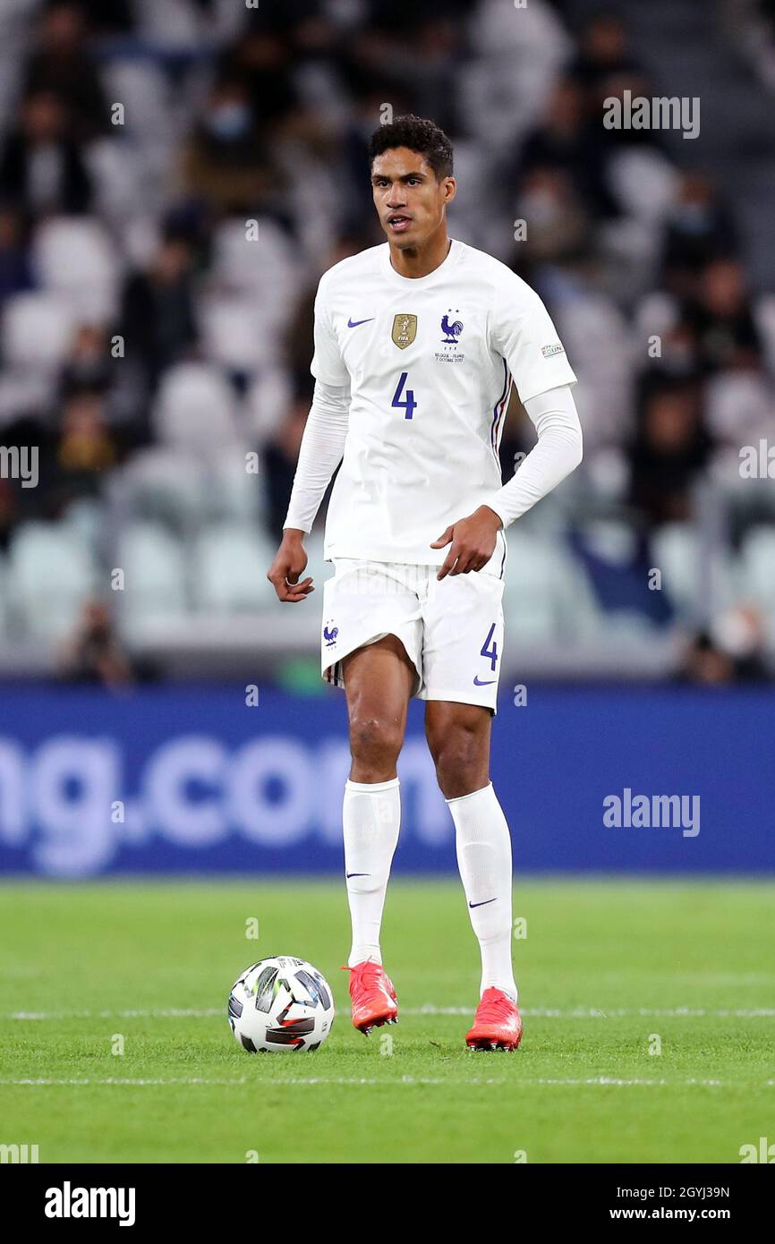 Raphael Varane of France controls the ball during the Uefa Nations ...