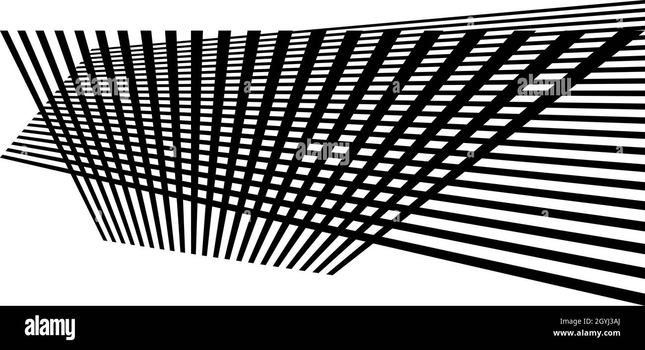 3d spatial grid, mesh, grating and lattice abstract geometric shape, element. Intersecting lines ...