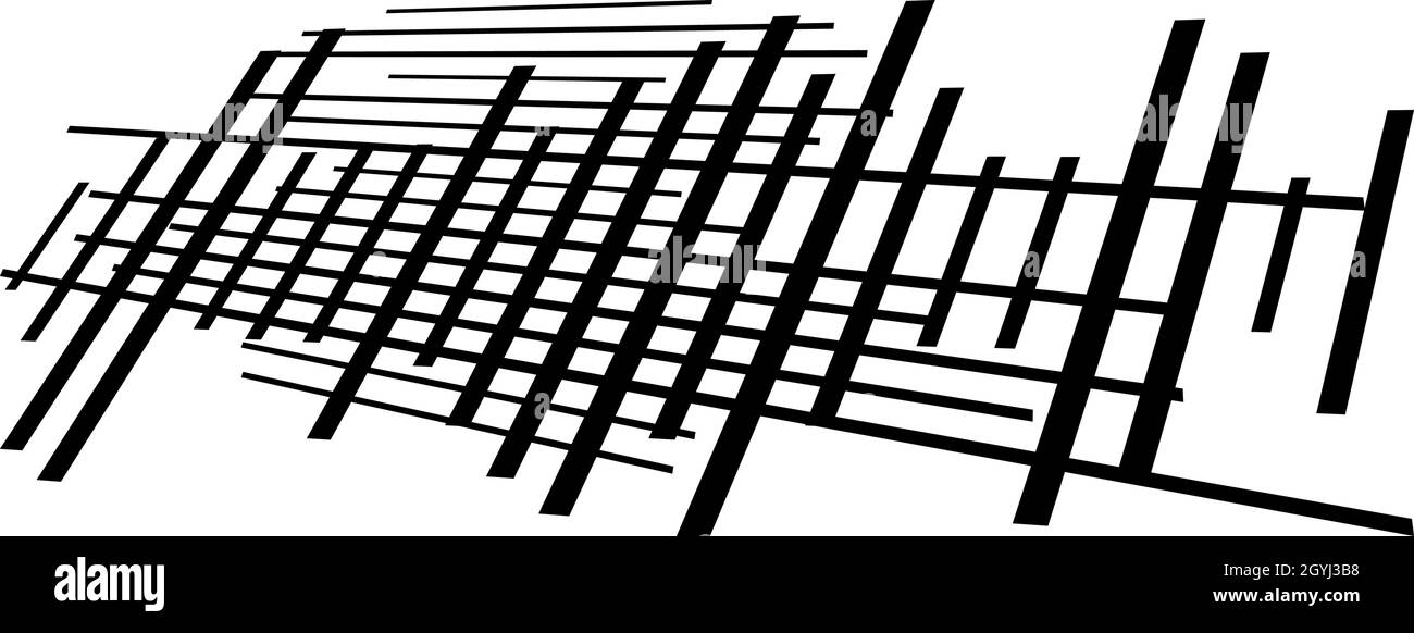 3d spatial grid, mesh, grating and lattice abstract geometric shape ...