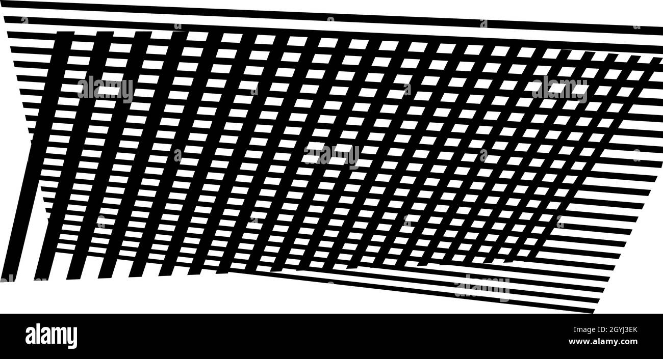 3d spatial grid, mesh, grating and lattice abstract geometric shape, element. Intersecting lines ...