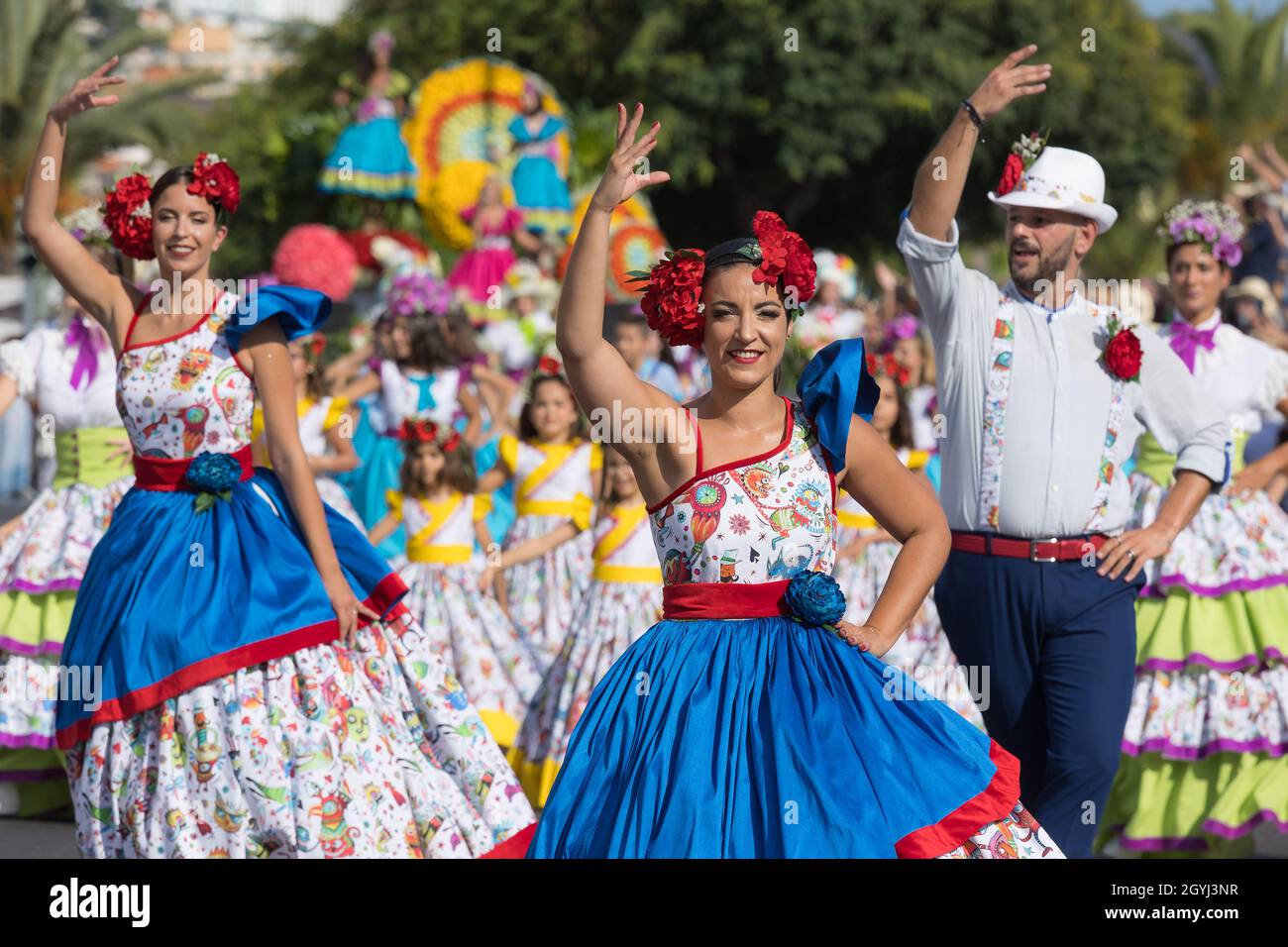 Parade of Madeira Flower Festival, know as Festa da flor, in Funchal ...