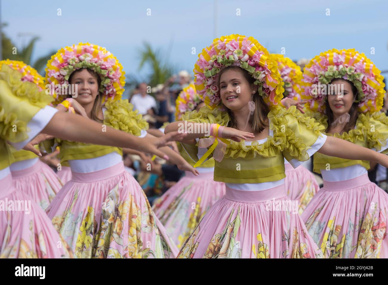 Parade of Madeira Flower Festival, know as Festa da flor, in Funchal ...