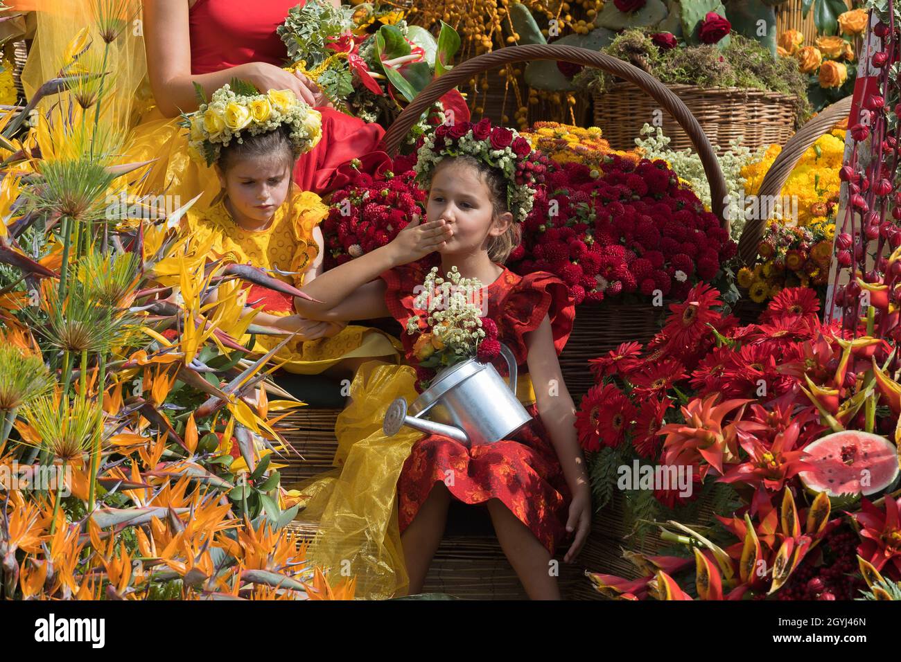 Parade of Madeira Flower Festival, know as Festa da flor, in Funchal ...