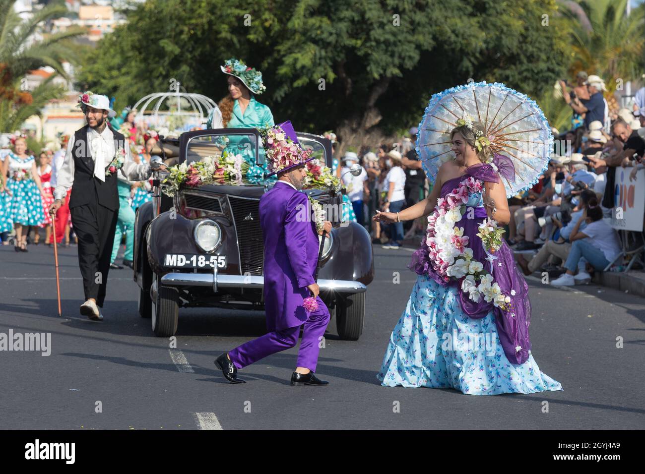 Parade of Madeira Flower Festival, know as Festa da flor, in Funchal ...