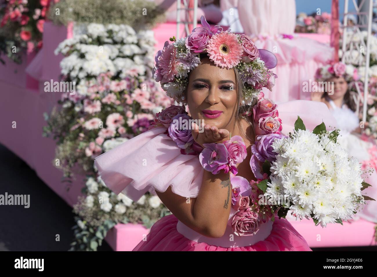 Parade of Madeira Flower Festival, know as Festa da flor, in Funchal ...