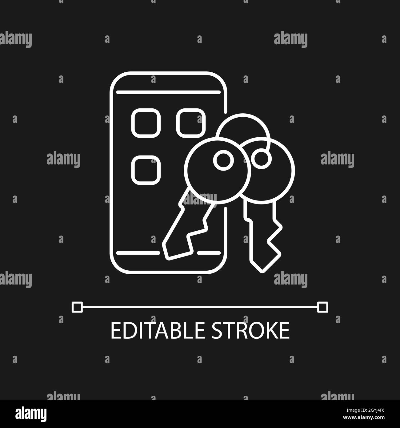 Password Management App White Linear Icon For Dark Theme Stock Vector Image And Art Alamy