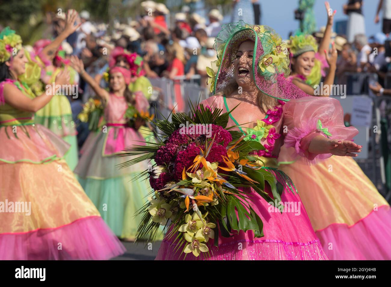 Parade of Madeira Flower Festival, know as Festa da flor, in Funchal ...