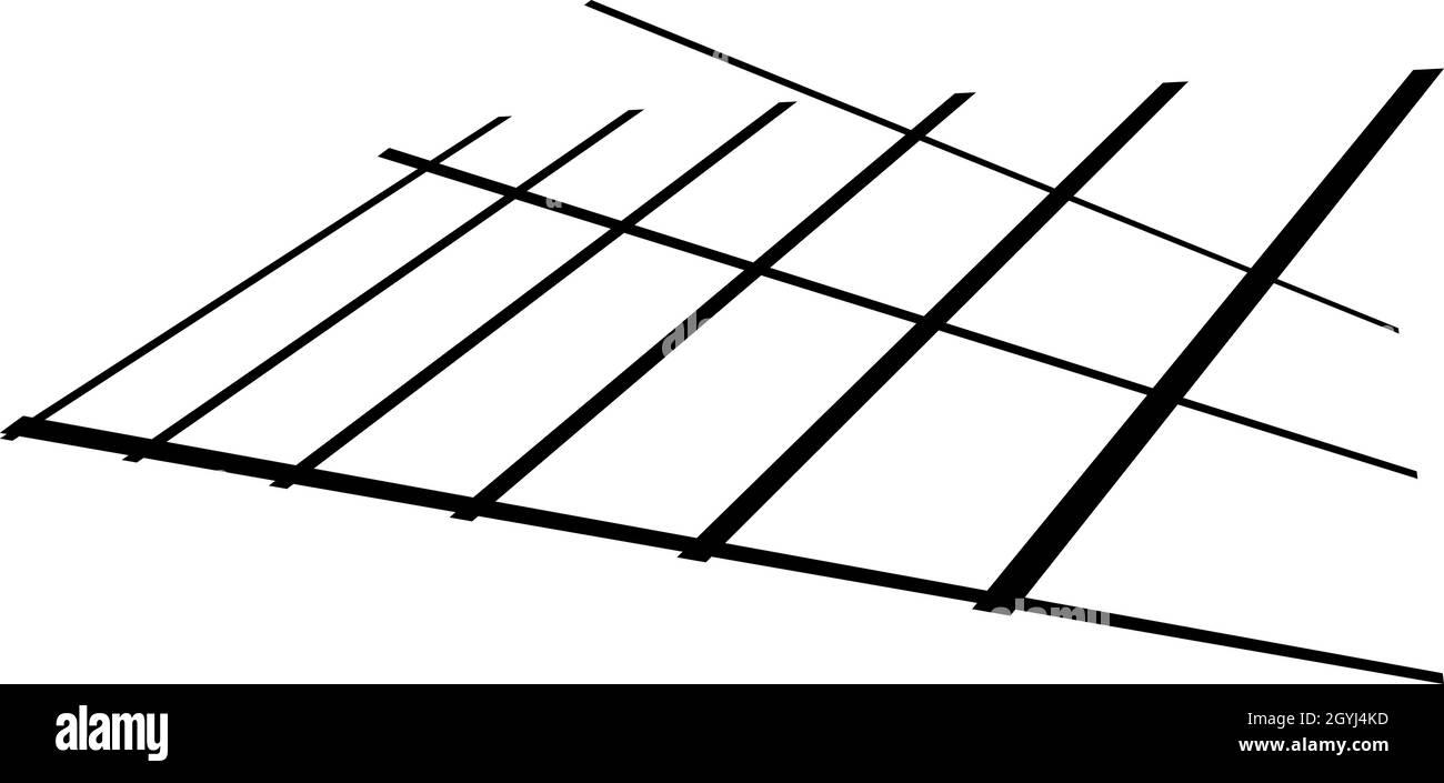 3d spatial grid, mesh, grating and lattice abstract geometric shape, element. Intersecting lines ...