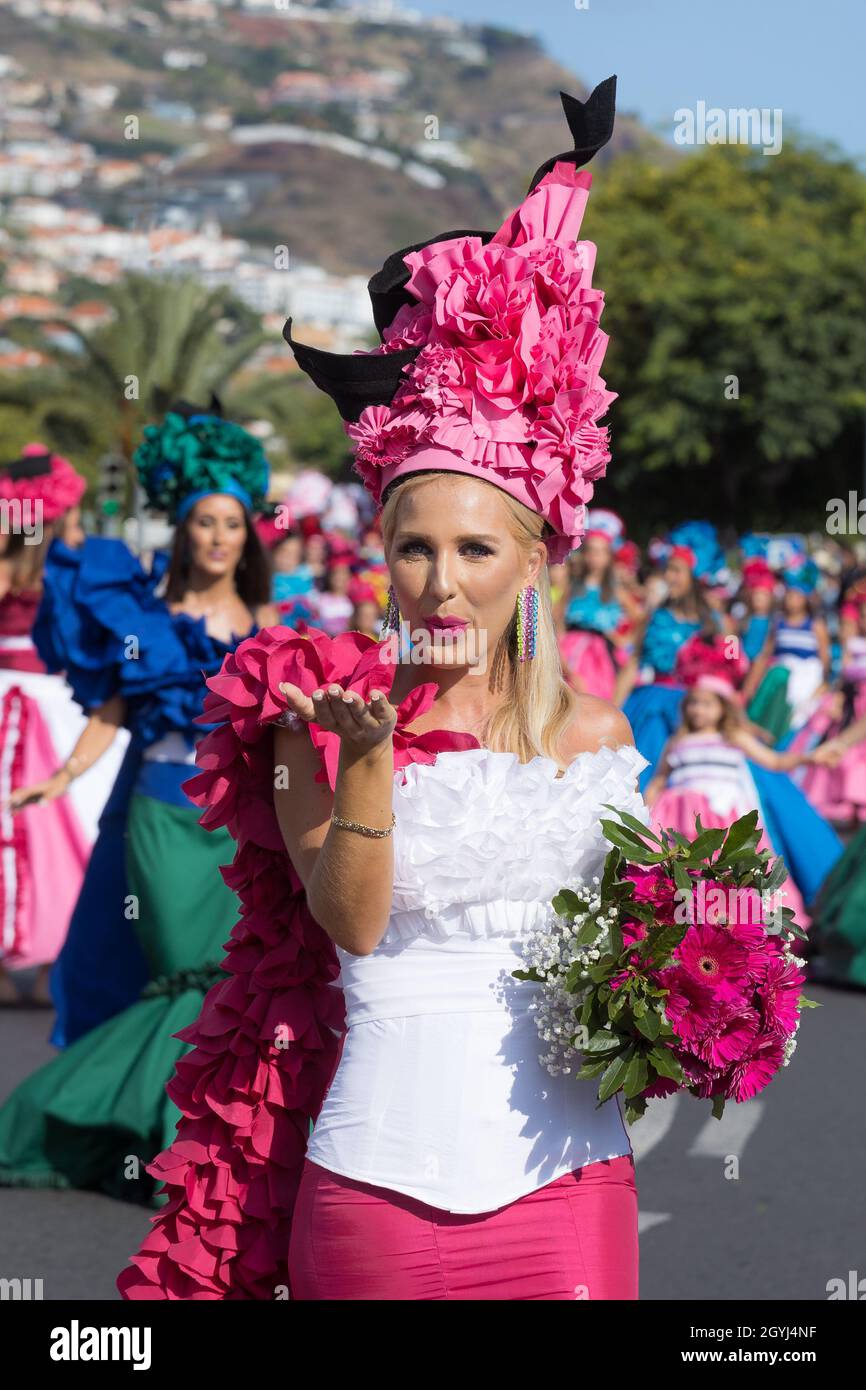 Parade of Madeira Flower Festival, know as Festa da flor, in Funchal ...