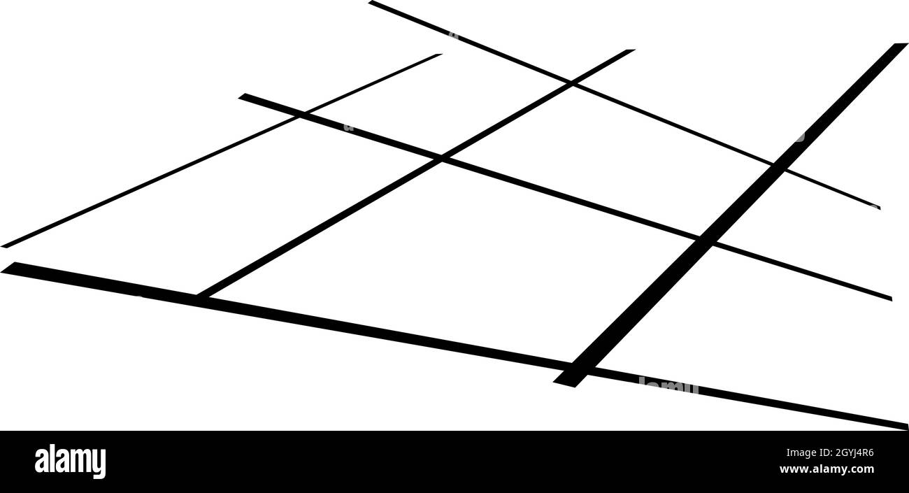 3d spatial grid, mesh, grating and lattice abstract geometric shape, element. Intersecting lines ...
