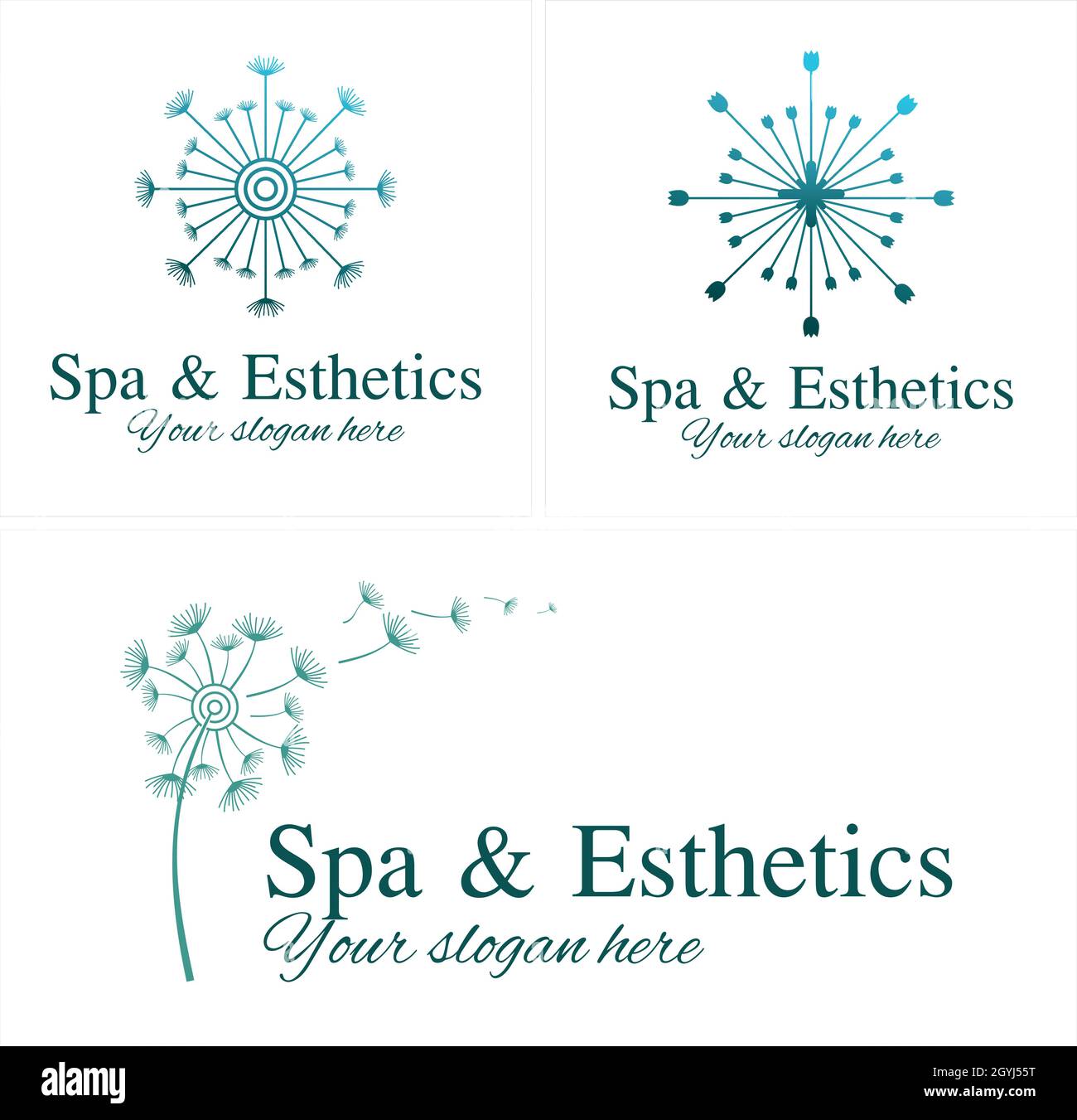 Spa medical flower lettering logo design Stock Vector Image & Art - Alamy