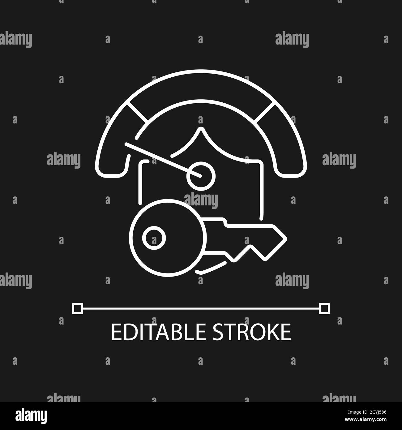 Weak password white linear icon for dark theme Stock Vector Image & Art ...