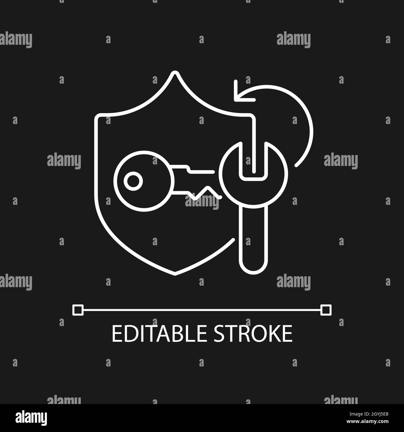 Password Cracking White Linear Icon For Dark Theme Stock Vector Image And Art Alamy