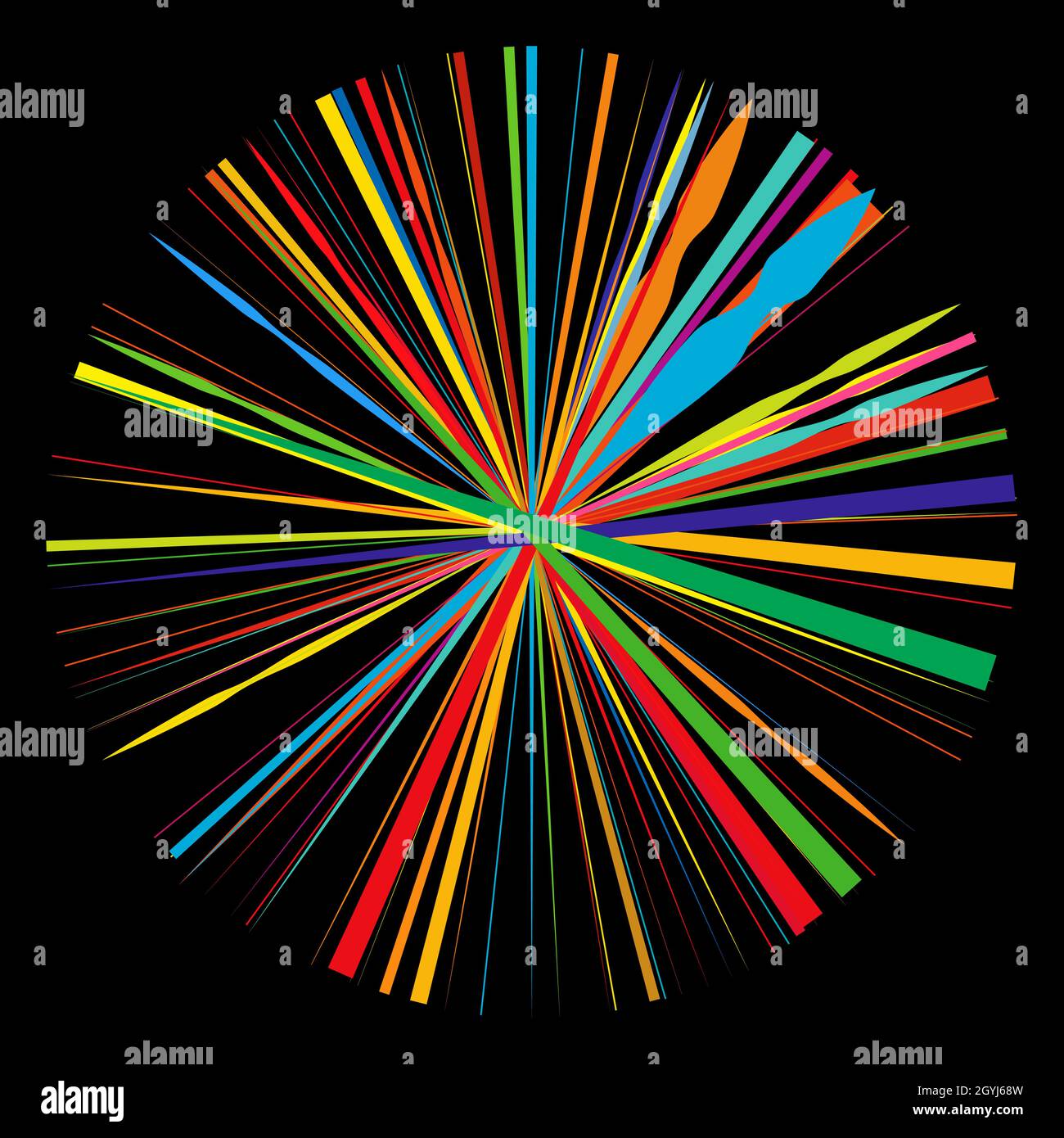 Radial, radiating lines, stripes abstract circular element. Rays, beams ...