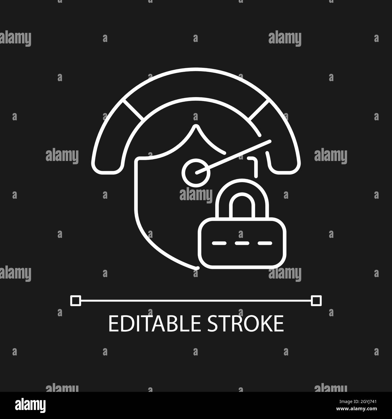 Strong password white linear icon for dark theme Stock Vector Image ...