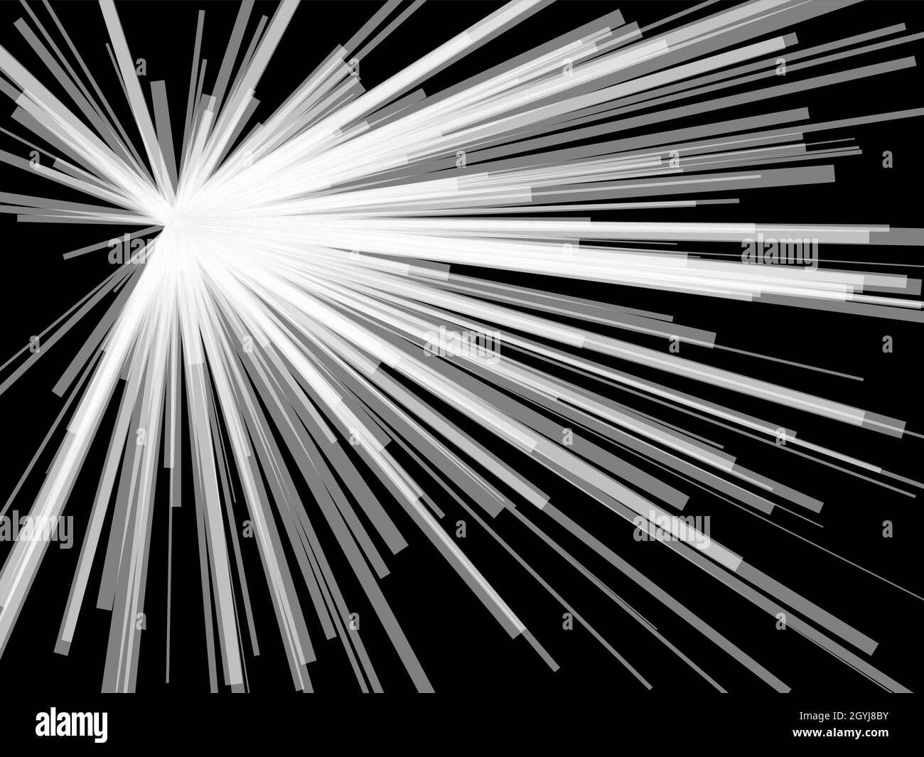 Radial Radiating Dynamic Lines Abstract Explosion Burst Rays Beams Monochrome Starburst