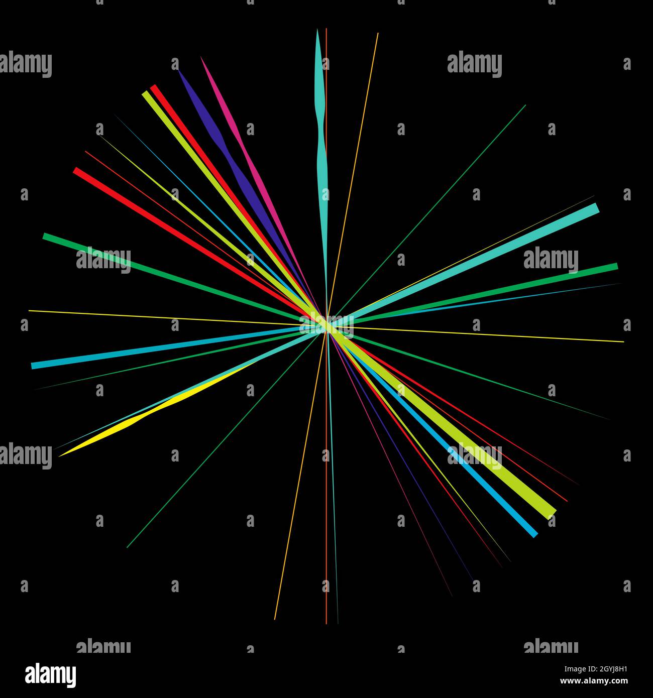 Radial, radiating lines, stripes abstract circular element. Rays, beams ...