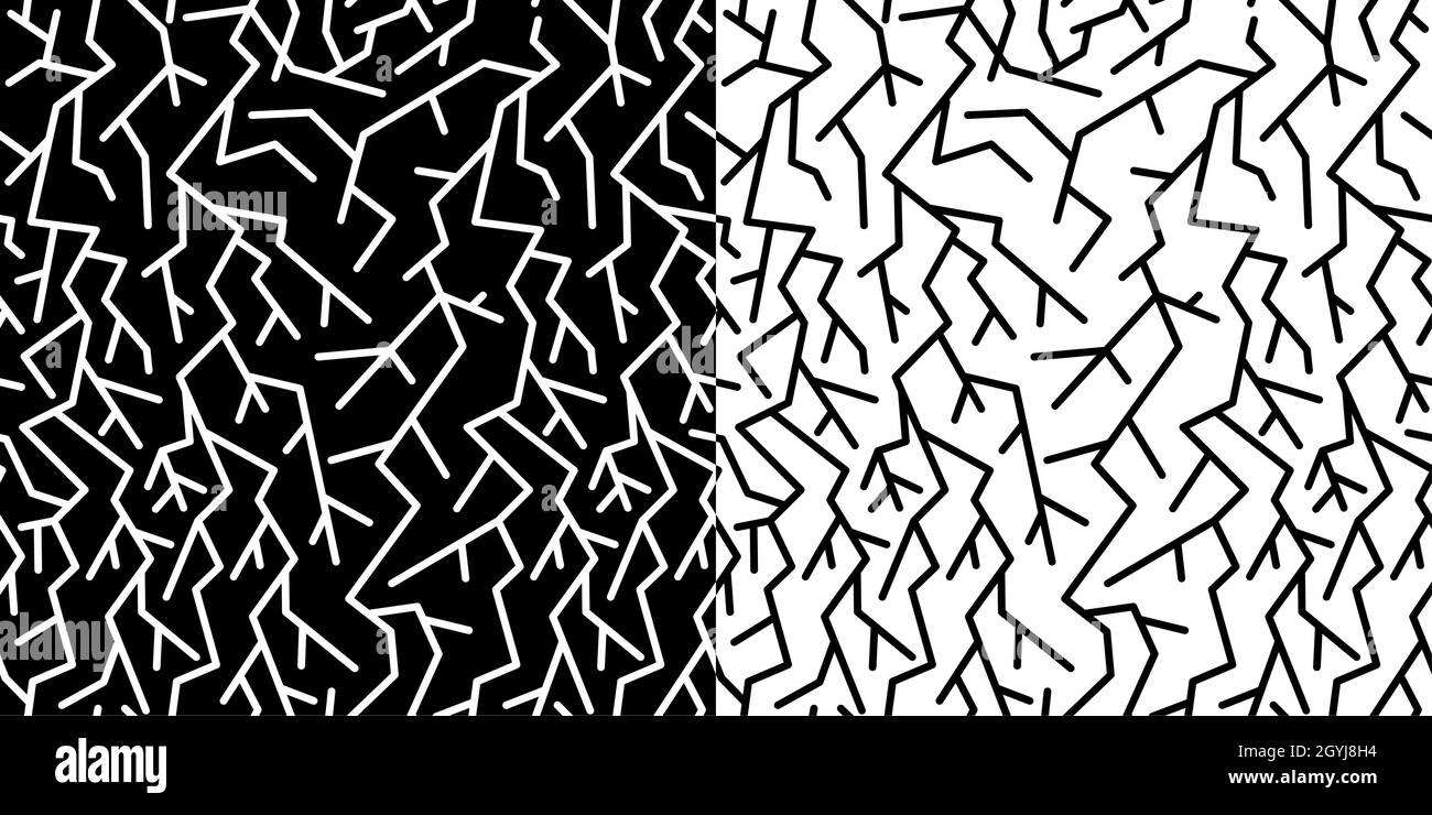 Black And White Seamless Abstract Lightning Lineart Geometric ...