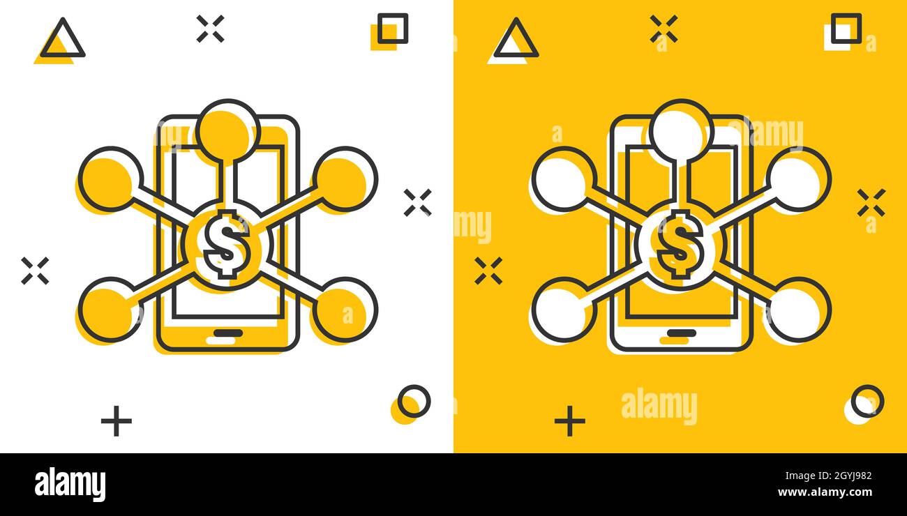 Payment services icon in comic style. Money send cartoon vector ...