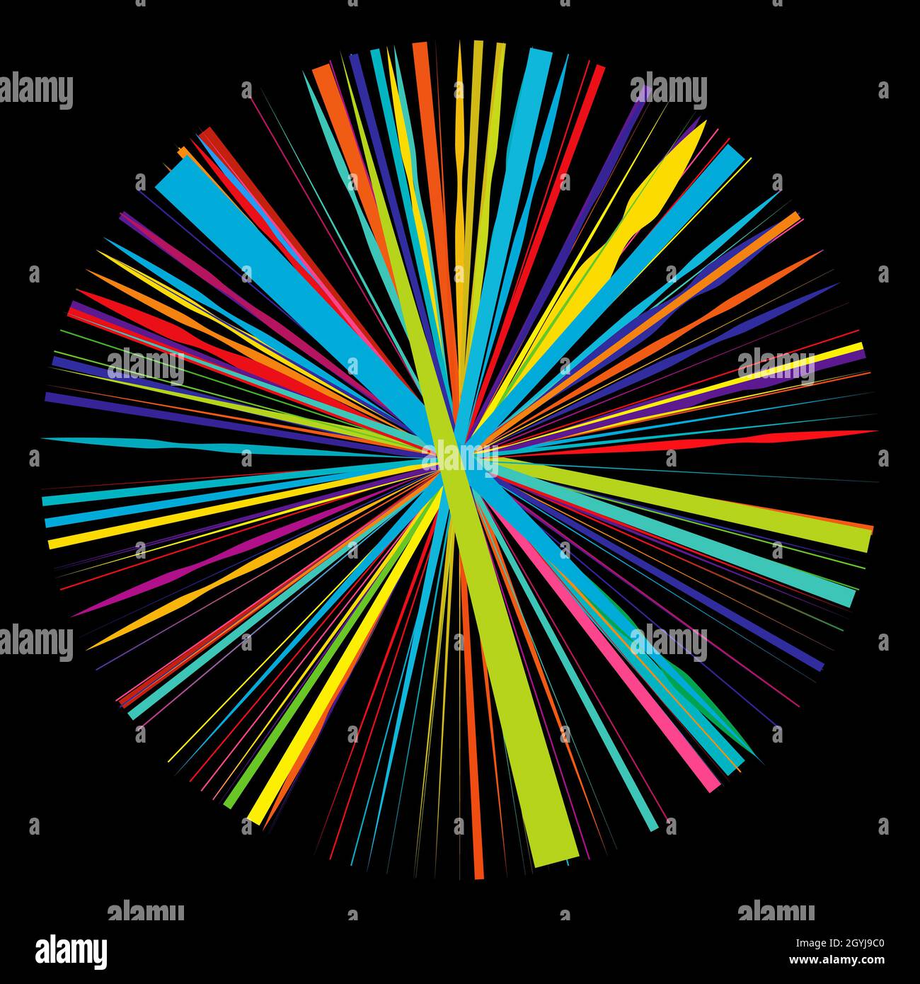 Radial, radiating lines, stripes abstract circular element. Rays, beams ...