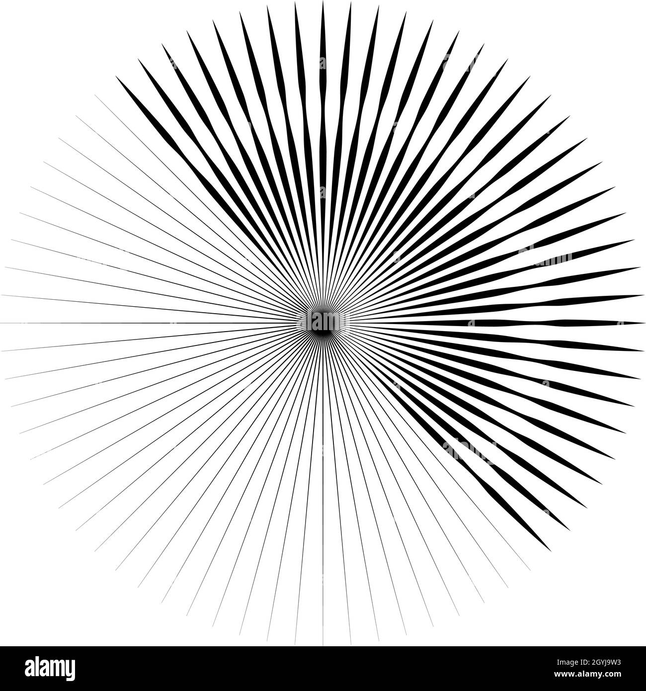 Radial, radiating lines, stripes abstract circular element. Rays, beams ...