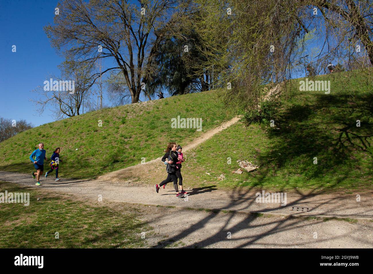 Europe, Italy, Lombardy, Milan. Monte Stella, a park also known to the ...