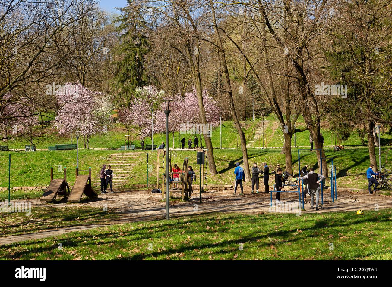 Europe, Italy, Lombardy, Milan. Monte Stella, a park also known to the ...