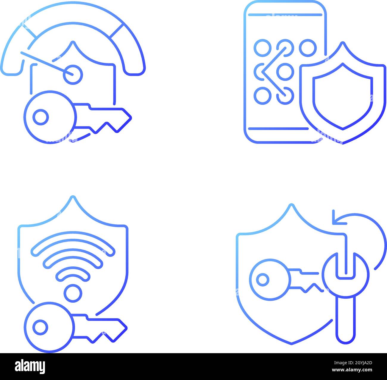 System Password Gradient Linear Vector Icons Set Stock Vector Image And Art Alamy