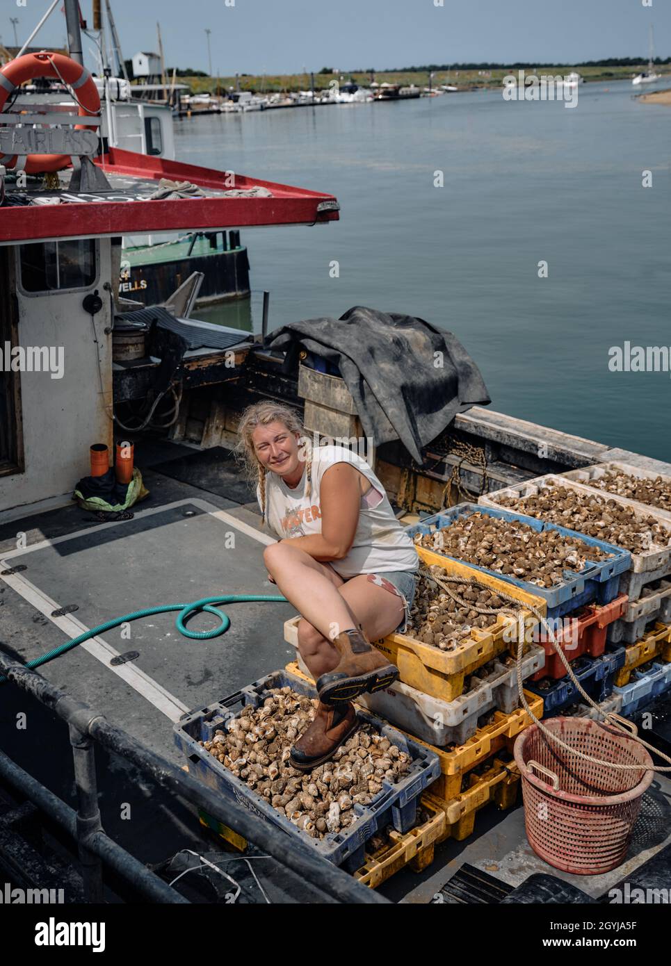 Ashley Mullenger - The Female Fisherman onboard Fairlass with her catch ...