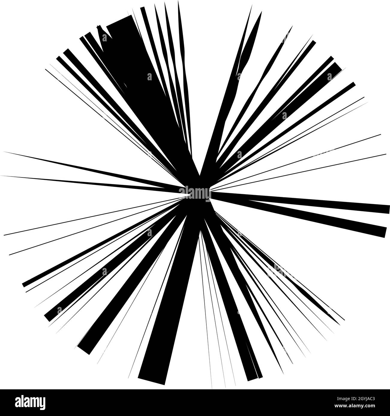 Radial, radiating lines, stripes abstract circular element. Rays, beams ...