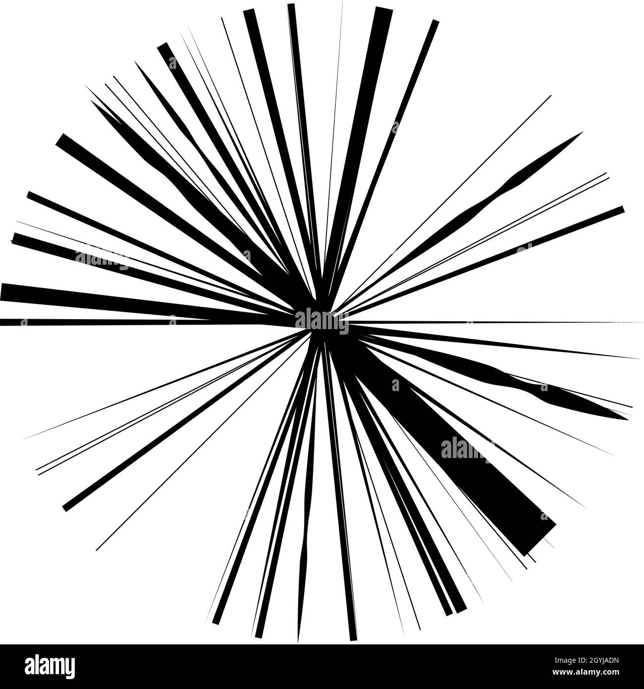 Radial, radiating lines, stripes abstract circular element. Rays, beams ...