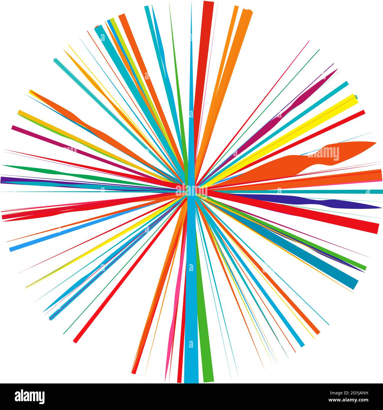 Radial, radiating lines, stripes abstract circular element. Rays, beams ...