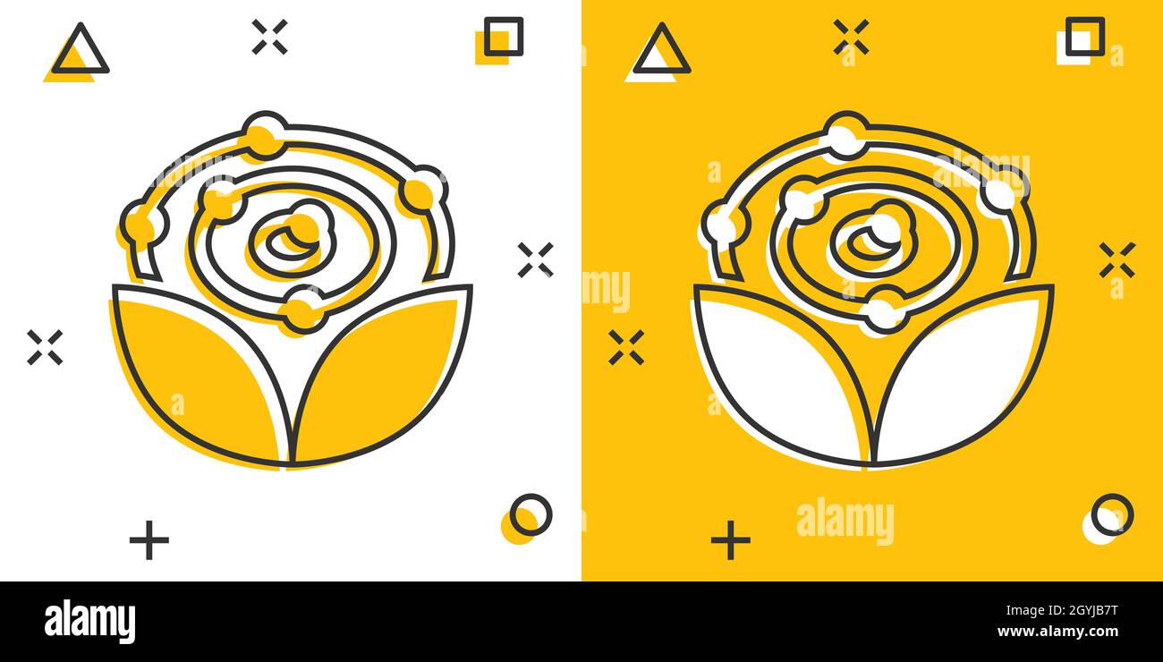 Antioxidant icon in comic style. Molecule cartoon vector illustration ...