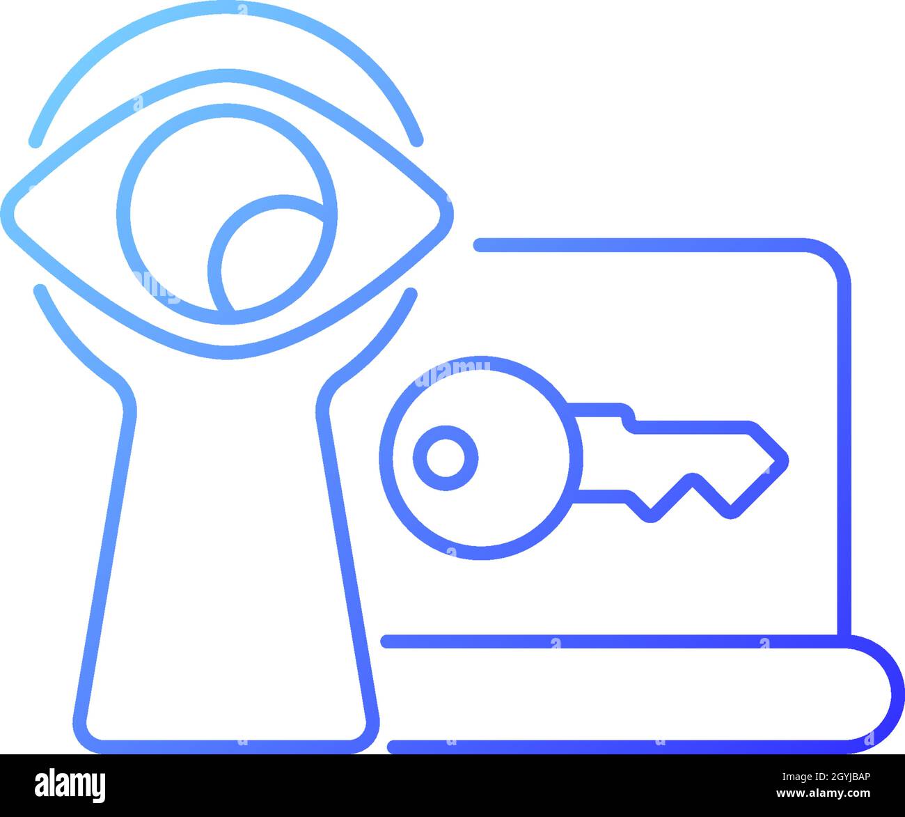 Shoulder surfing attack gradient linear vector icon Stock Vector Image ...