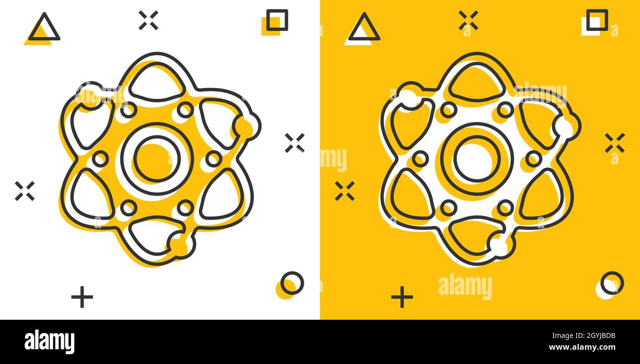 Science icon in comic style. Dna cell cartoon vector illustration on ...