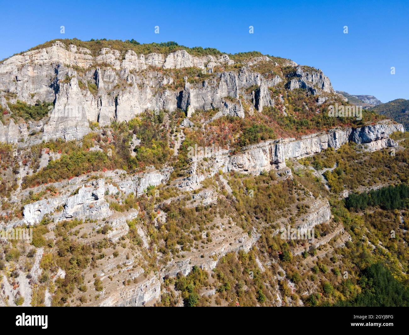 Aerial view of Iskar river Gorge, Balkan Mountains, Sofia Region ...